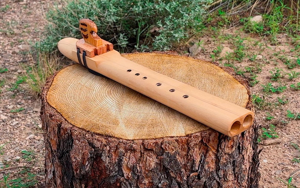 Midtone Double Flute – Hardwood, Key of G (432 Hz) with Hand-Carved Ea ...